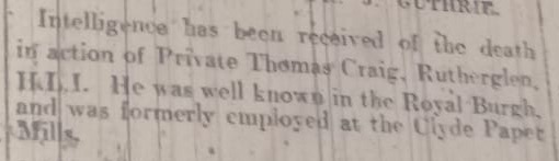Thomas Craig – Lesley Gaffey's Family Tree