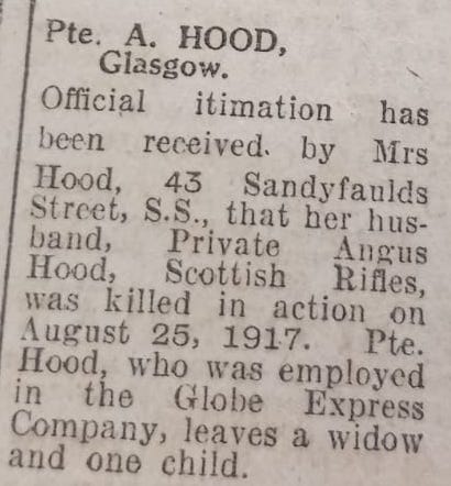 Angus Hood – Lesley Gaffey's Family Tree